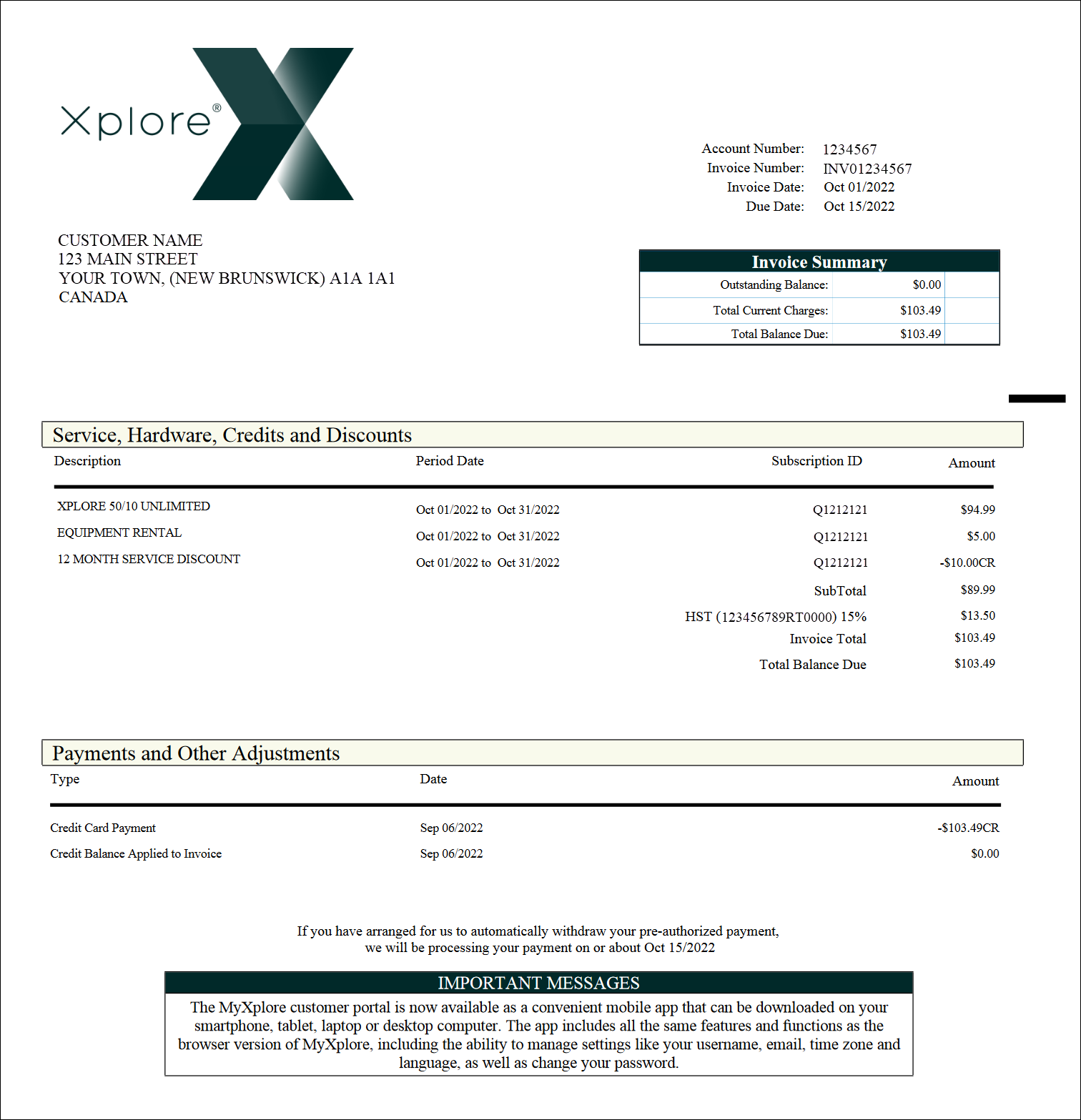 An Introduction to Your Xplore Invoice